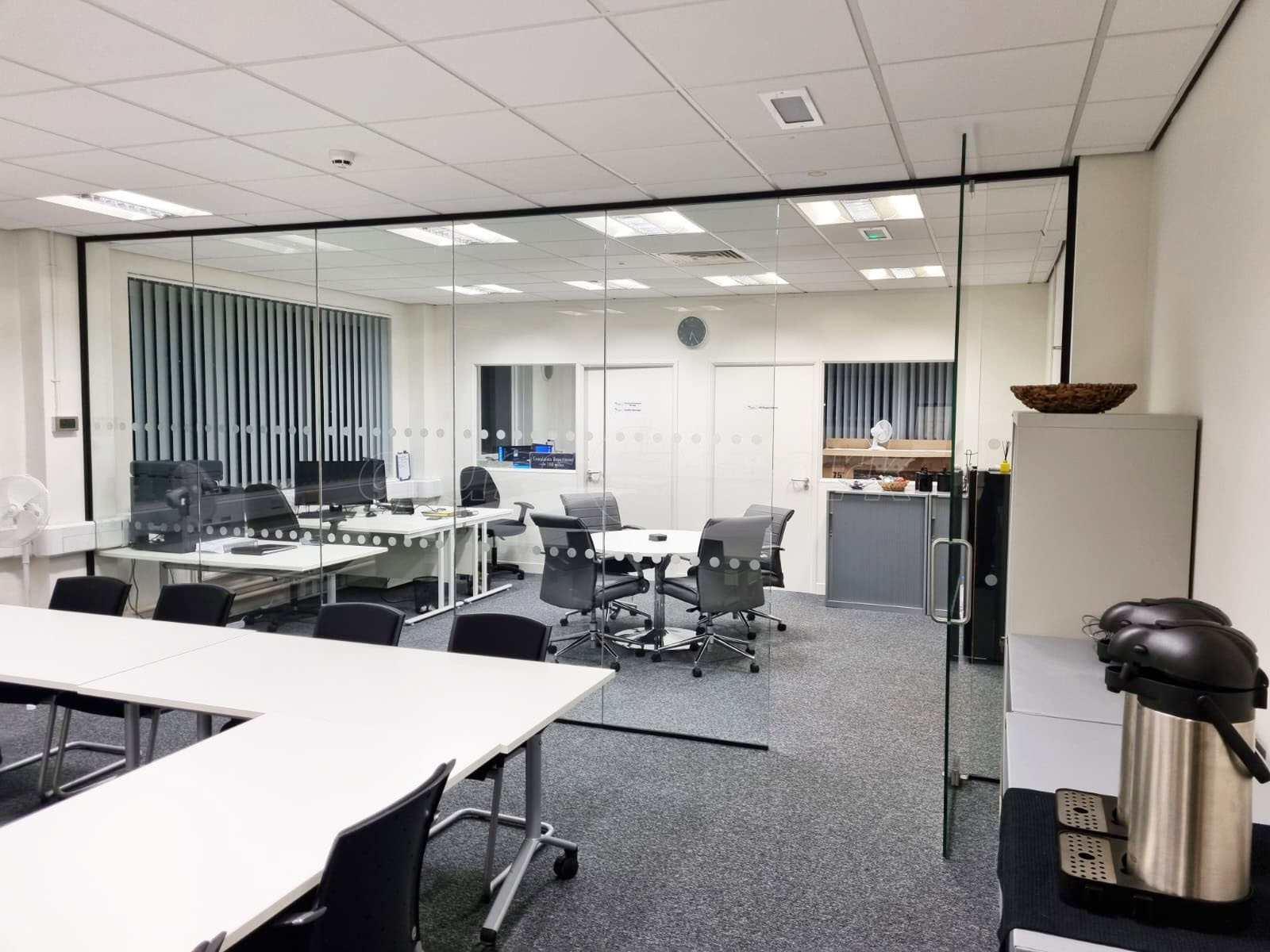 Glass Partitions At Up Away Aviation Detailing Manchester Airport