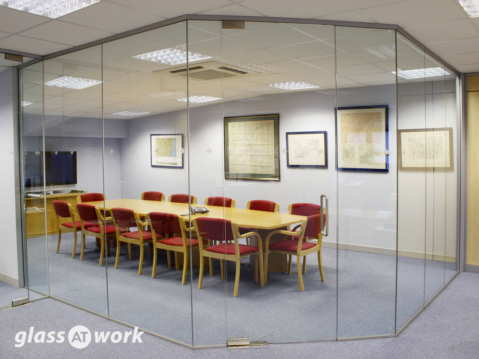 Single Glazed Frameless Glass Office Partitioning