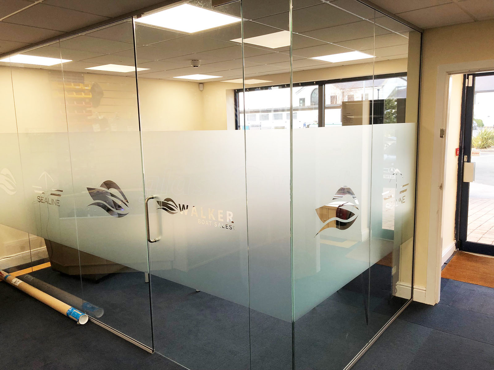 Glass Partitions at Walker Boat Sales (Conwy, North Wales): Corner Room ...