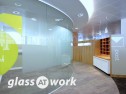 Curved Glass Frameless Office Partitioning
